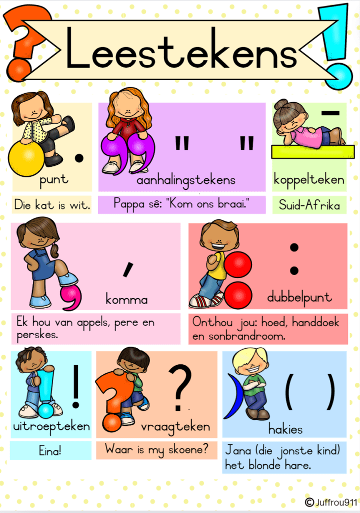 FREEBIE Leestekens muurkaarte + Flitskaarte - Juffrou 911