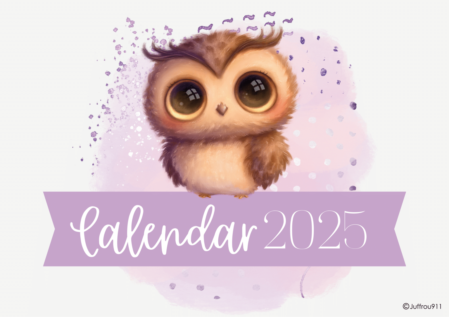 Owl Desk calendar A3 - 2025 - Juffrou 911