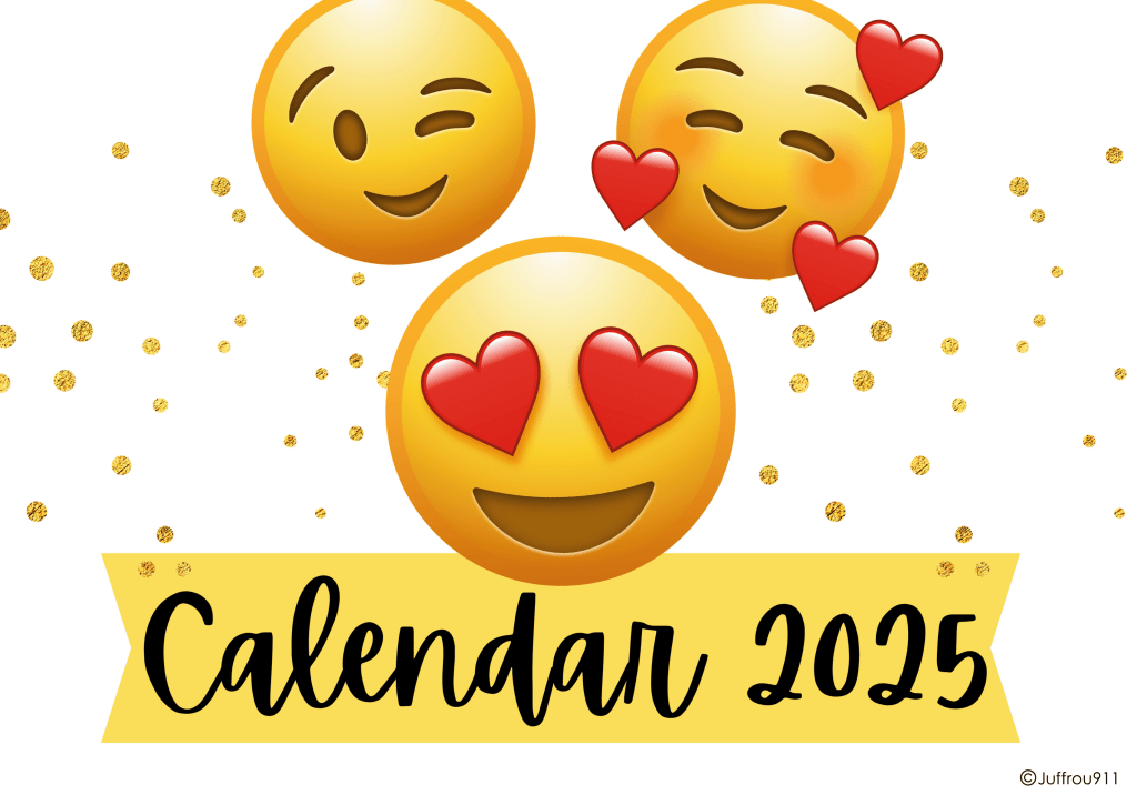 A3 Emoji desk calendar 2025 - Juffrou 911
