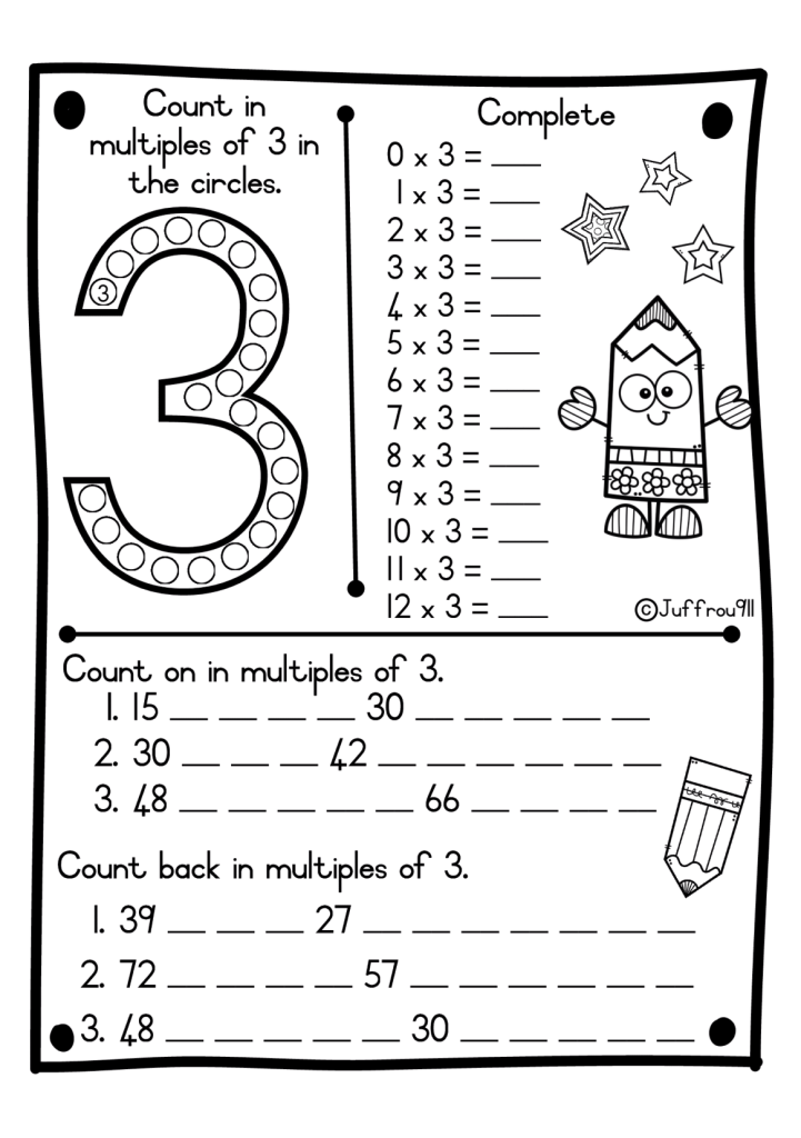 Grade 2 Mathematics worksheets: Times Tables, Multiples, and Number ...