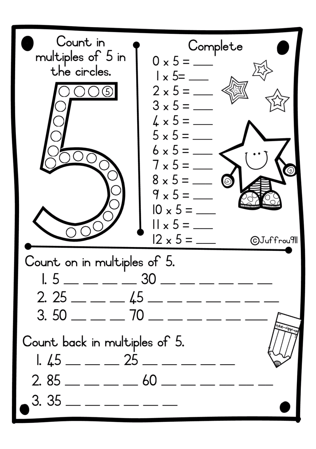 Grade 2 Mathematics worksheets: Times Tables, Multiples, and Number ...