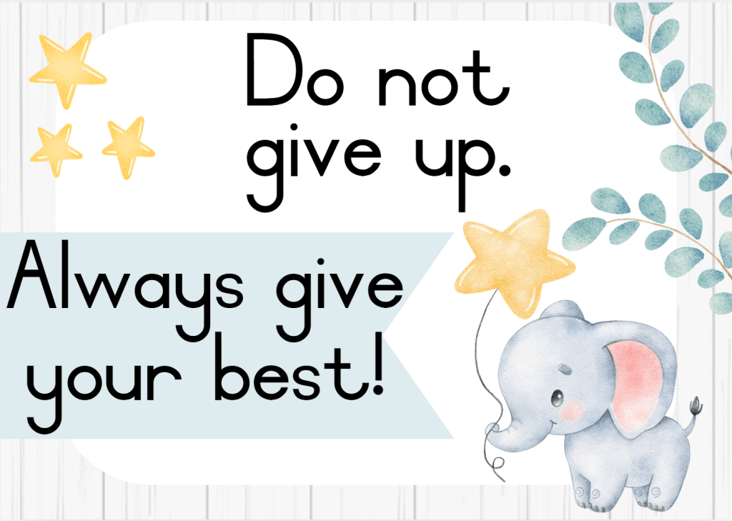 Elephant classroom theme - Watercolour - Juffrou 911