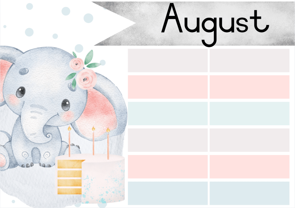 Elephant classroom theme - Watercolour - Juffrou 911