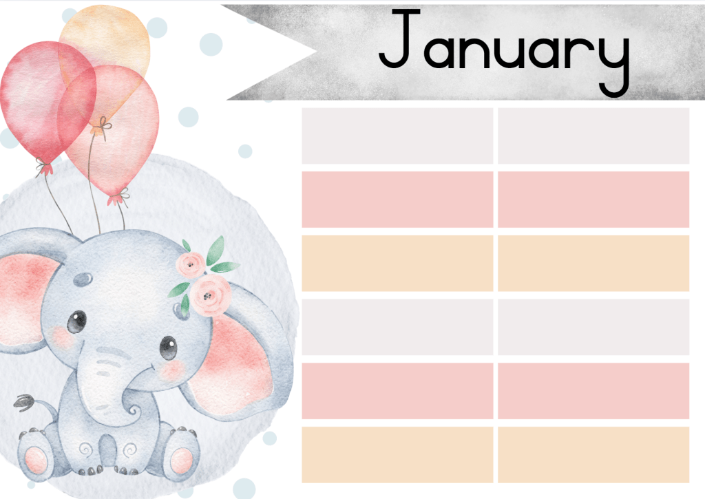 Elephant classroom theme - Watercolour - Juffrou 911