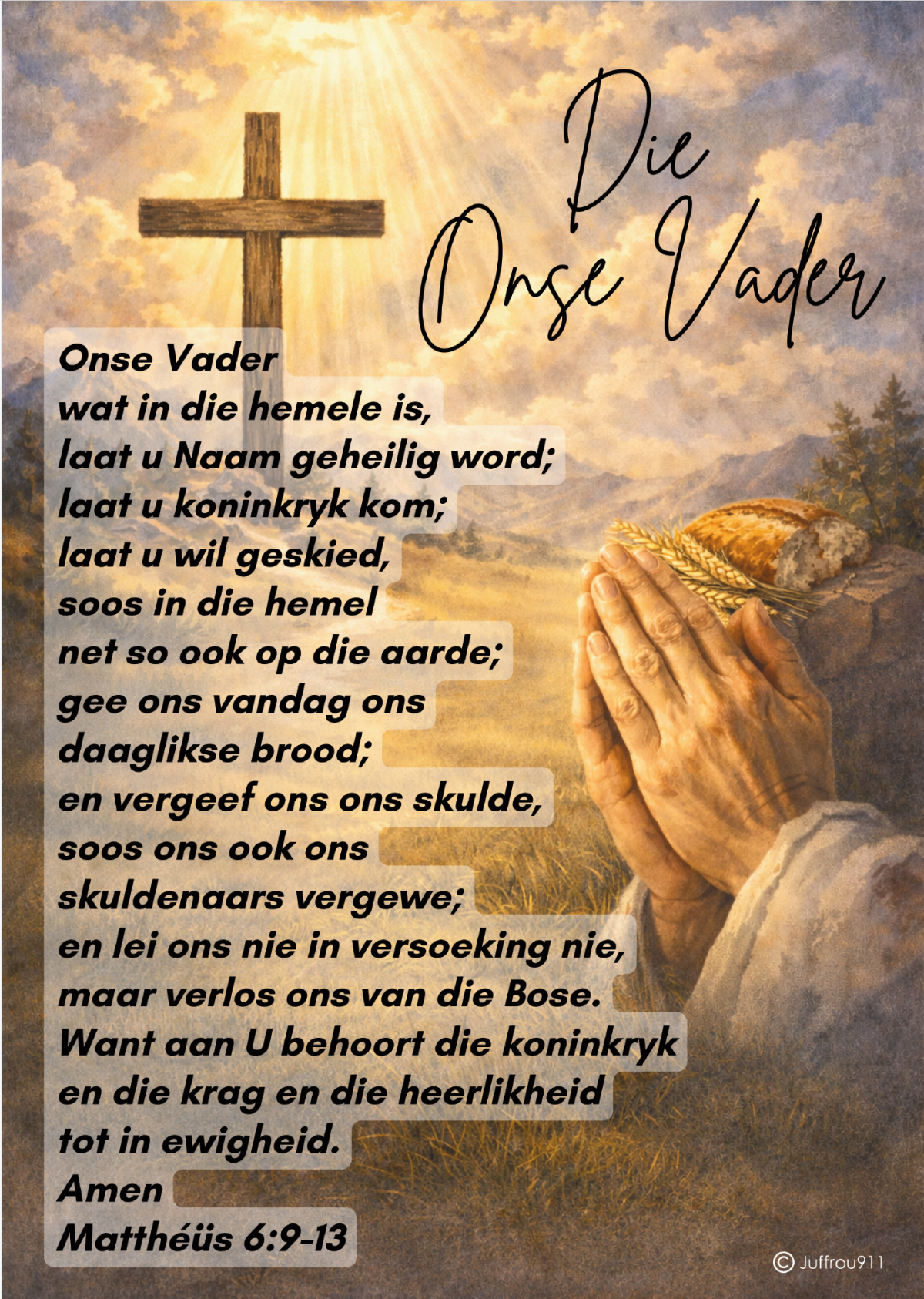 Die Onse Vader - A3 en A4 grootte - Juffrou 911